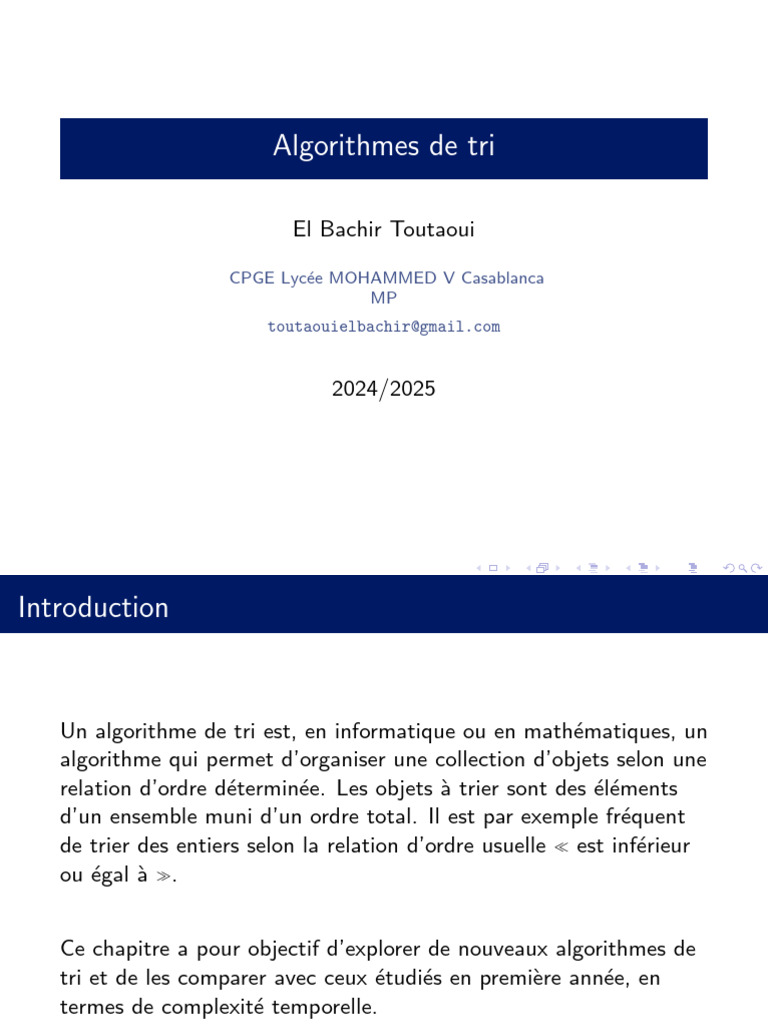 Comparaison des algorithmes de tri | PDF | Programmation informatique ...