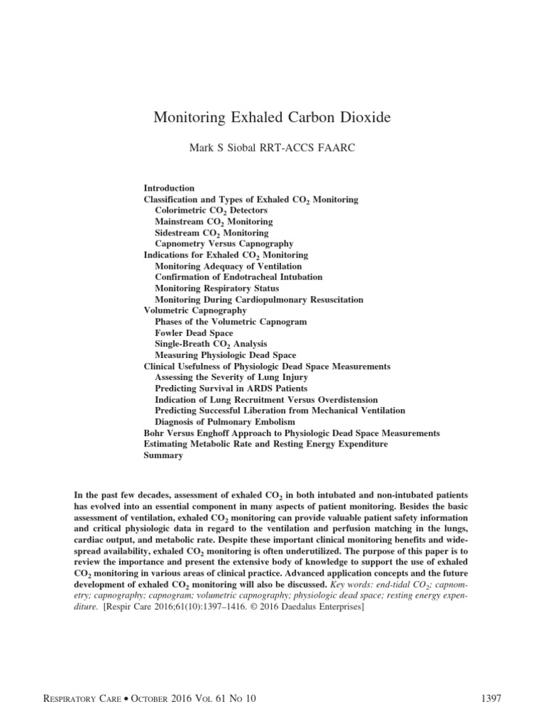 Siobal. Monitoring Exhaled Carbon Dioxide - rc.2016 | PDF ...