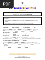 Article Usage Exercises with Answers | PDF