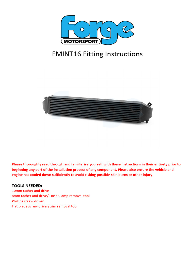 FMINT16 Fitting Instructions PDF | PDF | Screw | Manufactured Goods