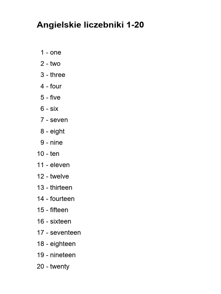 Ordinal Numbers in Tagalog 1-20 | PDF