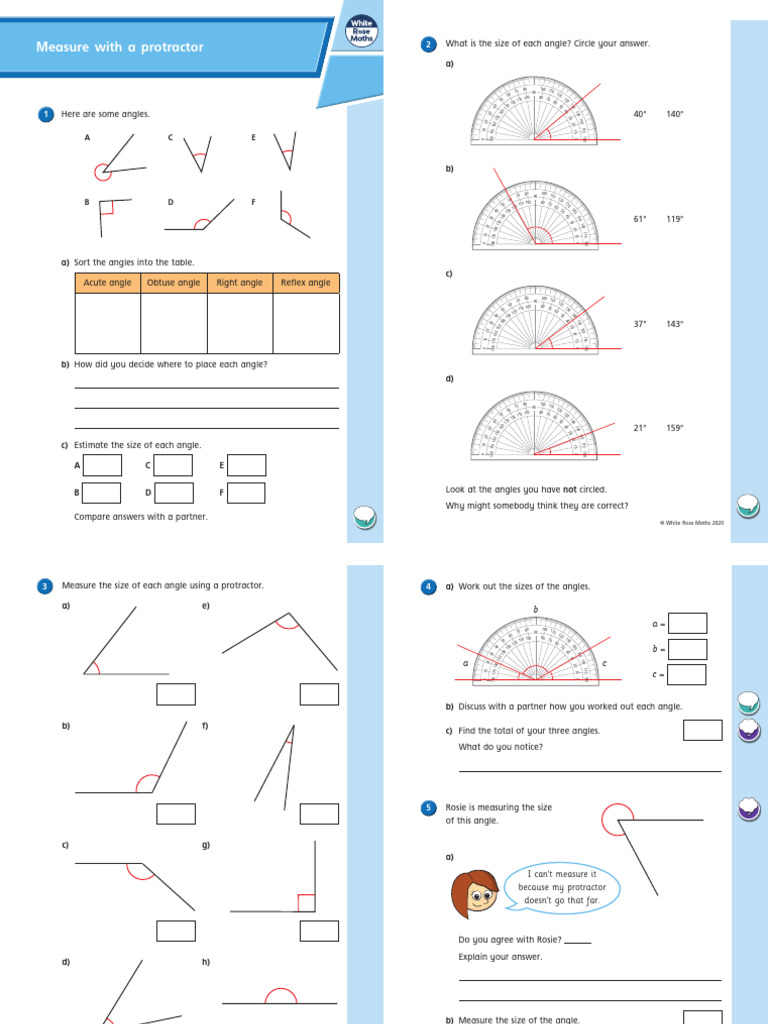 Lesson 3 Y6 Summer Block 1 WO1 Measure With A Protractor 2020 | PDF ... Lesson 3 Y6 Summer Block 1 WO1 Measure With A Protractor 2020 | PDF ...
