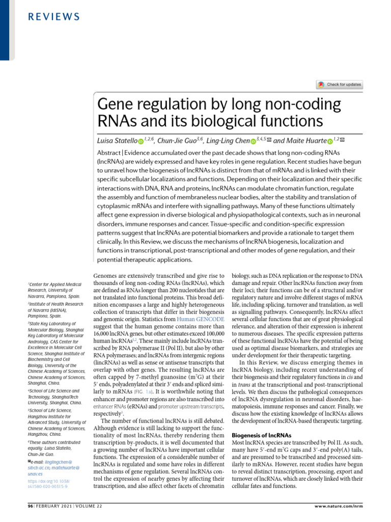 Genie Genetique Article | PDF | Gene Expression | Regulation Of Gene ...