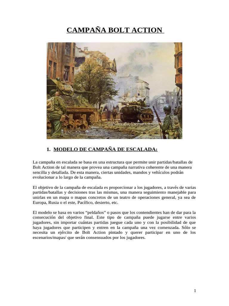 Campaña Escalada Bolt Action | PDF | Tanques | Infantería