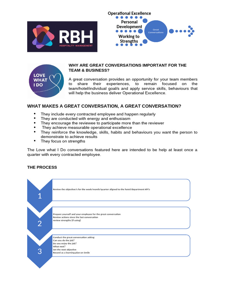 Overview of Why Great Conversations Support Operational Excellence ...