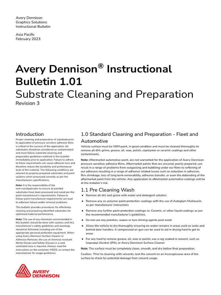 Ib 1.01 Substrate Cleaning and Preparation Ap en | PDF | Paint | Materials