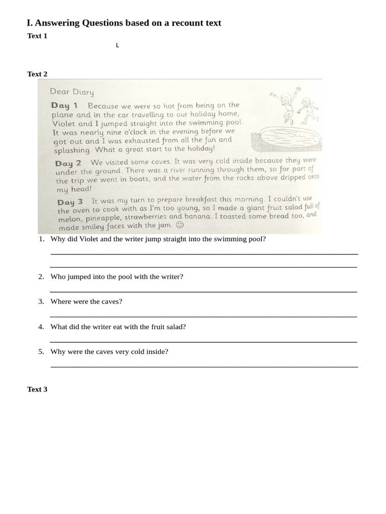 3 Unit Test 2 Non Fiction Recount Text Questions | PDF | Apollo 11 ...