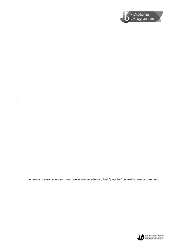 IBO EE Subject-Area Report Chemistry | PDF | Cognition | Science