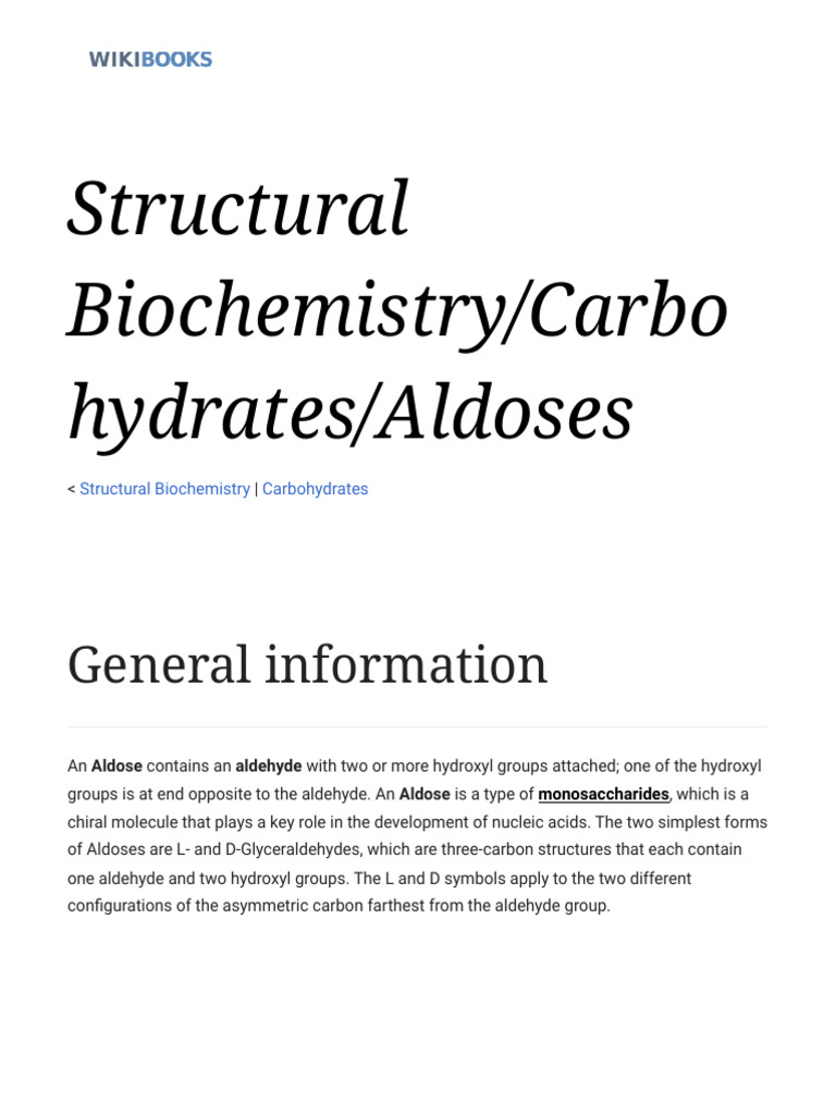 Aldoses: Structure and Formation | PDF | Science & Mathematics