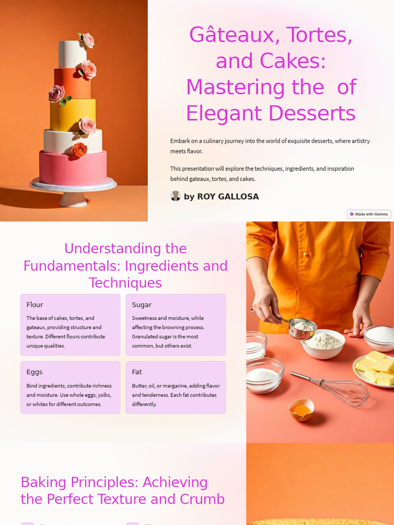 Gateaux Tortes and Cakes Mastering The Art of Elegant Desserts | PDF ...