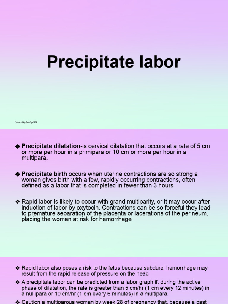 Precipitate Labor | PDF | Science & Mathematics