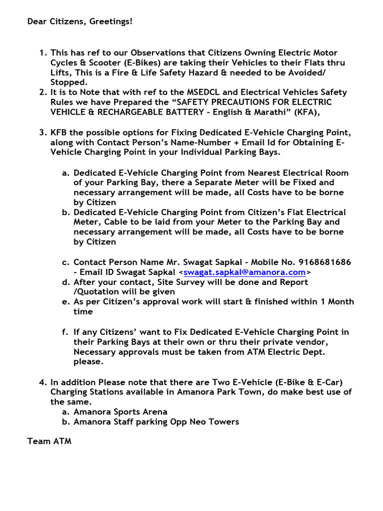 Battery - Electric Vehicles - Safety SOP | PDF | Technology & Engineering