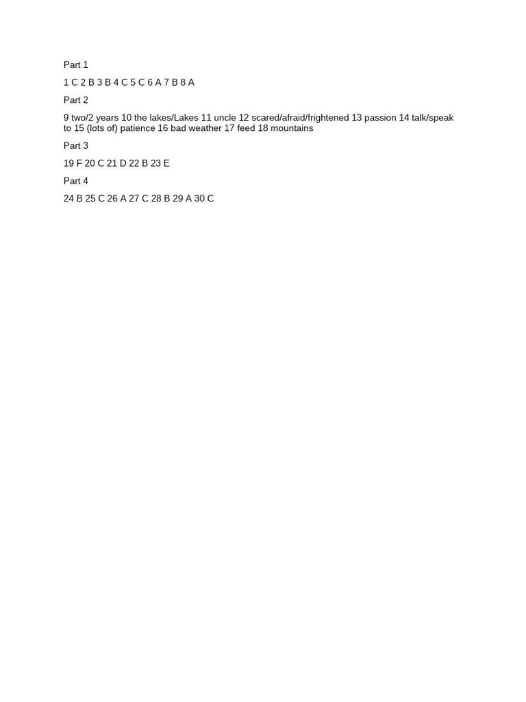 Answer Key For Assessment Parts 1 4 Pdf Science Mathematics