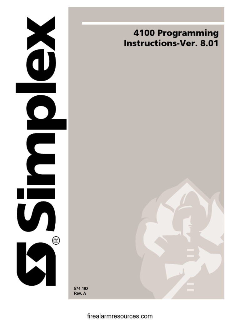 Simplex 4100 Fire Alarm Version 8 PC Programmer Instructions 7492863015 | PDF | Menu (Computing ...