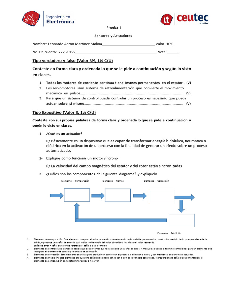 Prueba 1 Sensores Q4-1 | PDF | Solenoide | Ingenieria Eléctrica