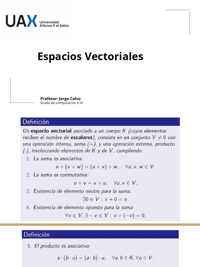 Espacio Vectoriales AL Original | PDF