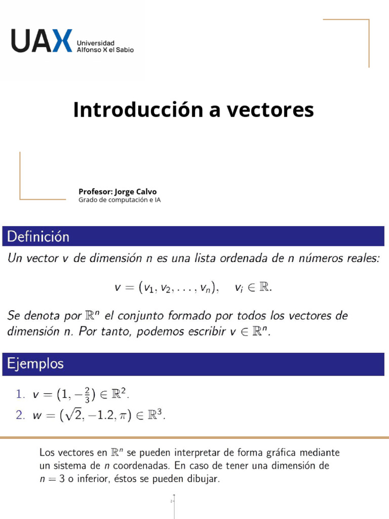 Introducción Vectores AL | PDF | Norma (Matemáticas) | Vector Euclidiano