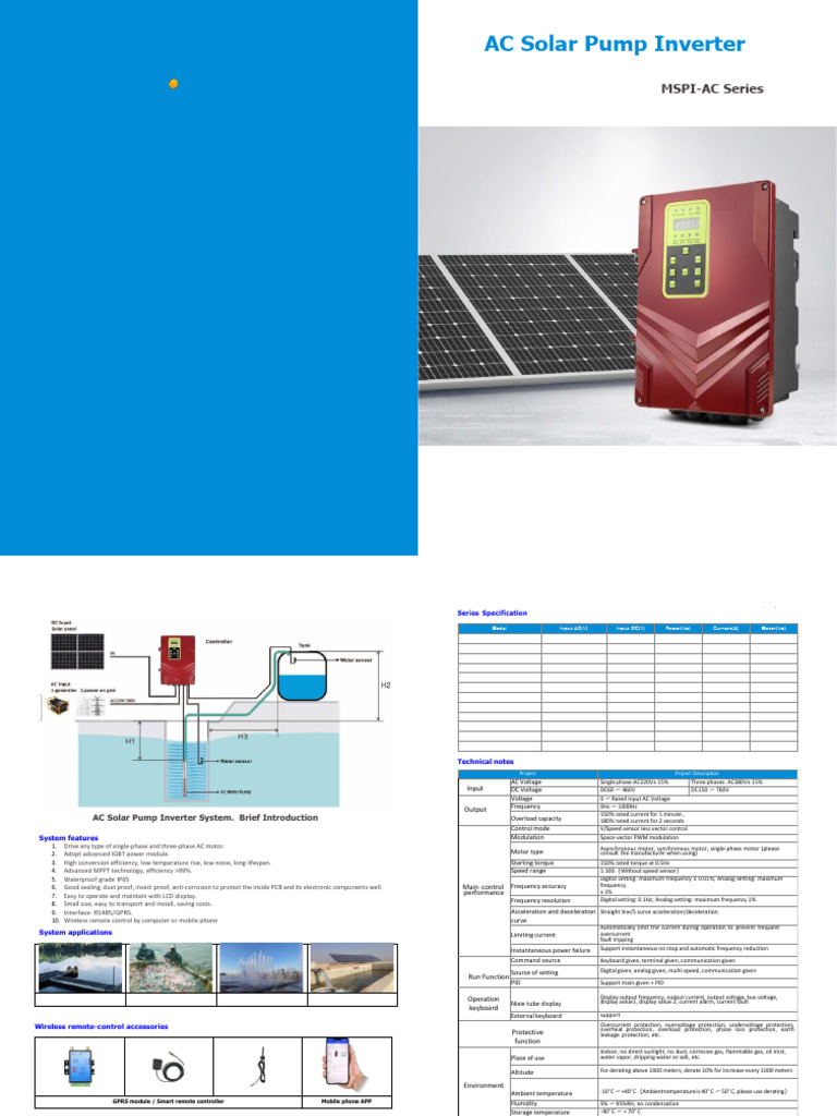 AC SOLAR PUMP INVERTER | PDF | Power Inverter | Electrical Engineering