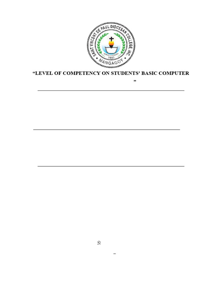 Level of Competency On Students' Basic Computer Literacy Skills | PDF ...