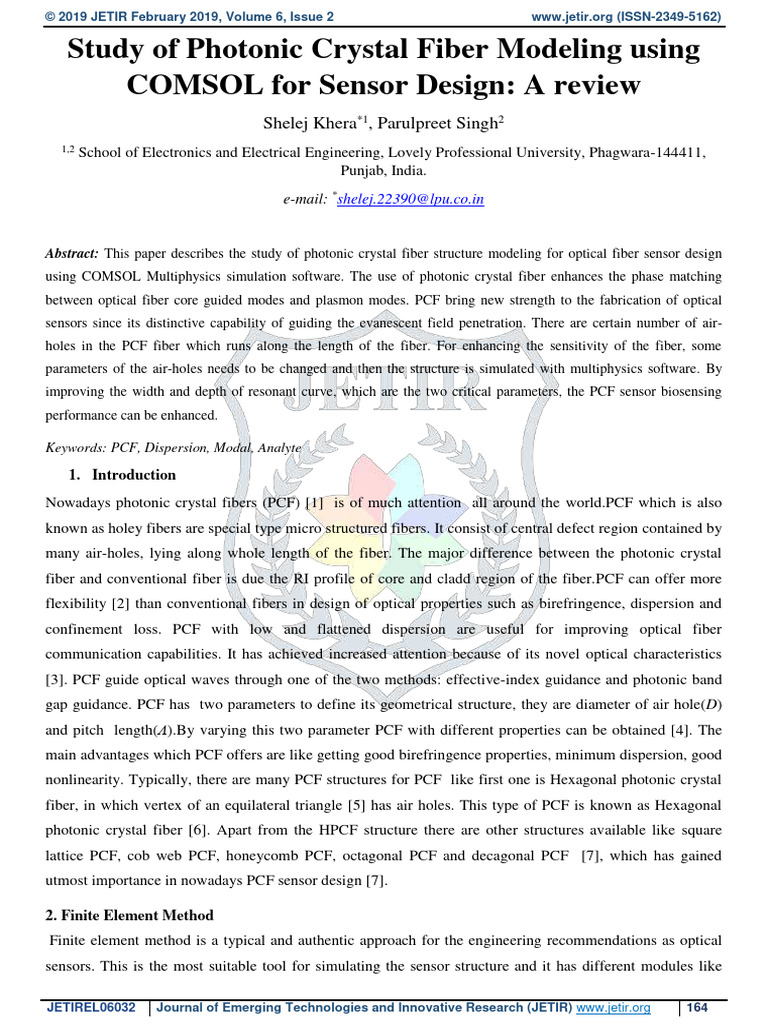 Study of Photonic Crystal Fiber Modeling | PDF | Optical Fiber ...