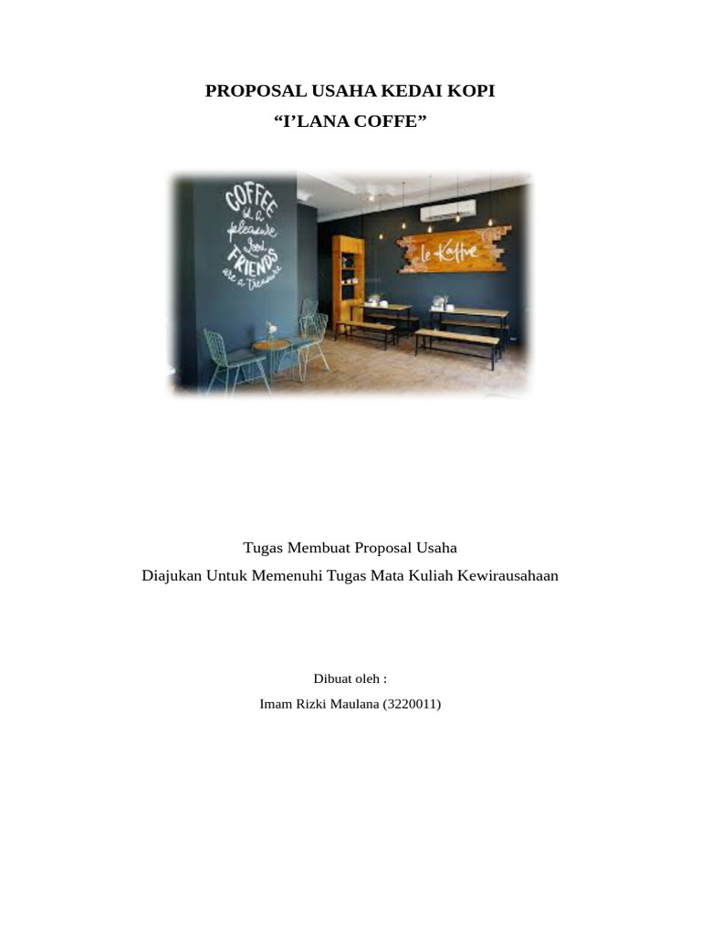 Tugas PROPOSAL USAHA KEDAI KOPI | PDF