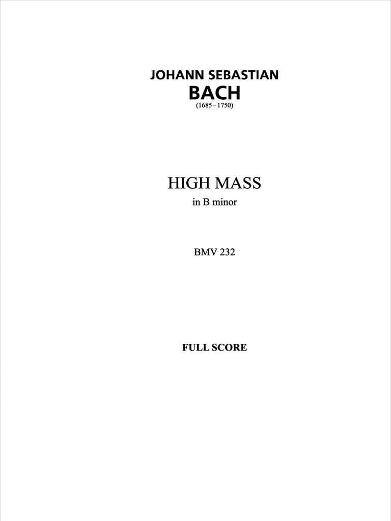 Bach B Minor Mass PDF | PDF