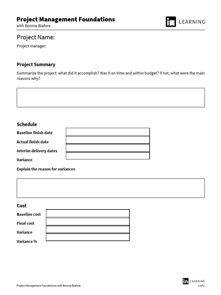 Closeout Report Template Guide | PDF