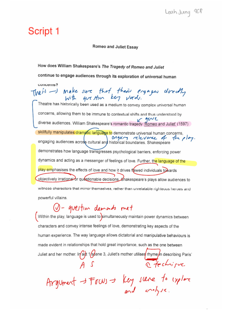 Annotated Script 1, Year 9 AT2 2022 | PDF