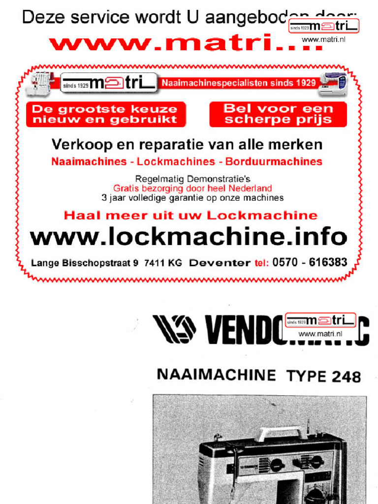 Vendomatic 248 | PDF