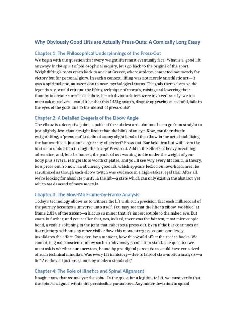 Why Good Lifts Are Actually Pressouts Full Version | PDF | Philosophy