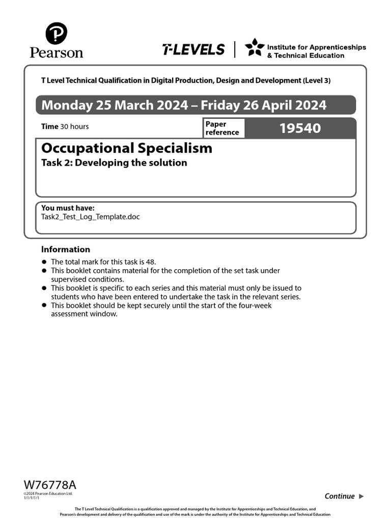 Occupational Specialism Task2 - Developing The Solution | PDF ...