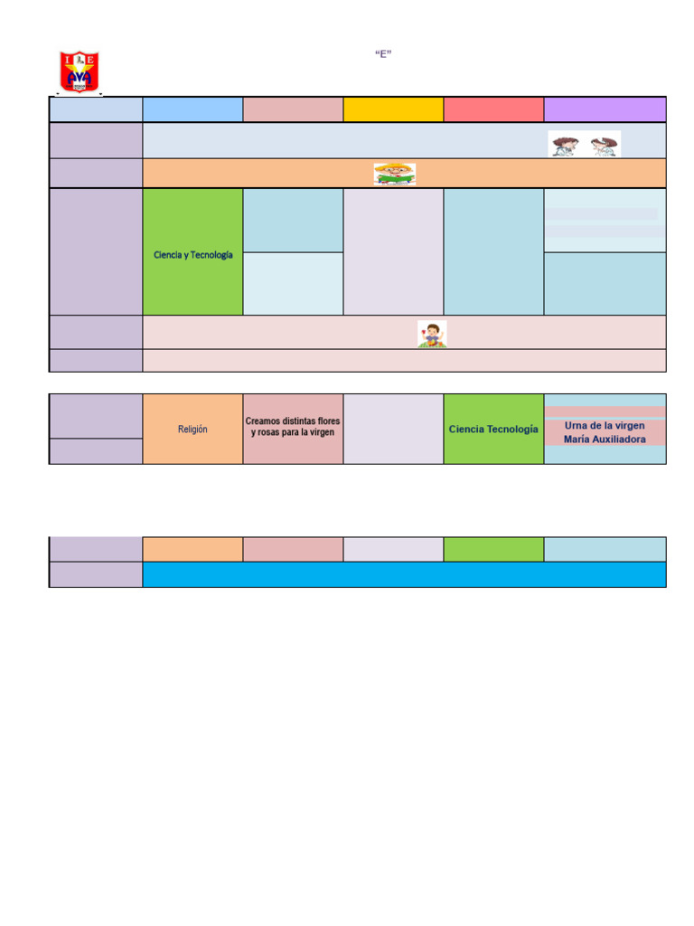 Horario Sexto Primaira 6 E - 3 Semana Mayo AVA | PDF