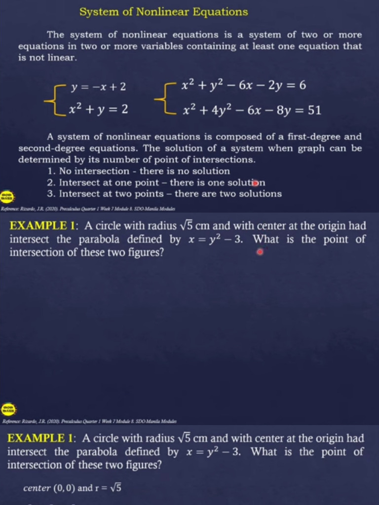 Illustrating The System of Nonlinear Equations - 20241007 - 224306 ...