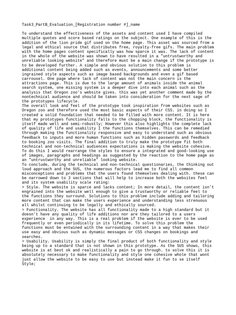 Task3 PartB Evaluation (Registration Number #) Name | PDF | Usability | Computing