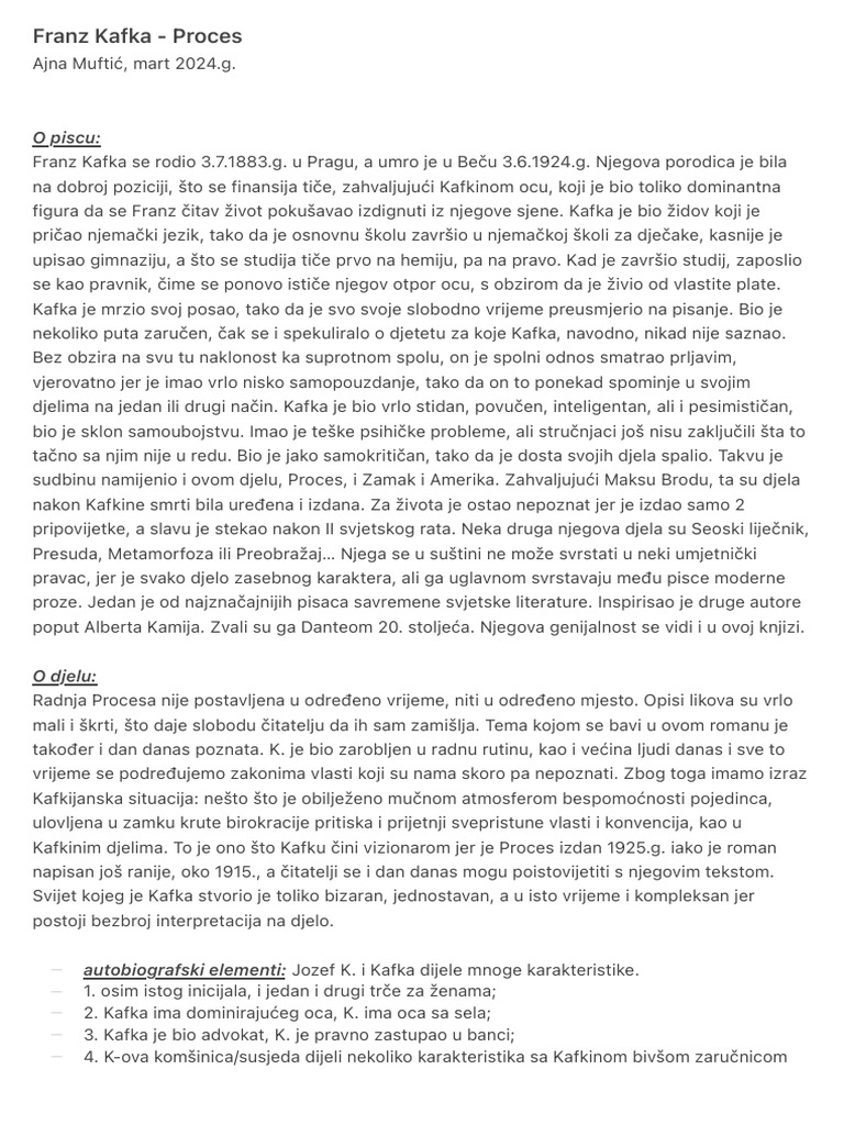 Franz Kafka - Proces | PDF