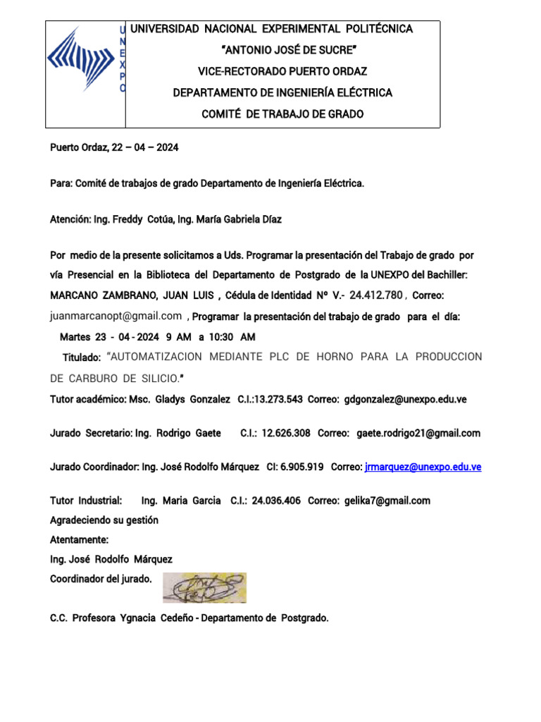 Carta de Juan Marcano | PDF | Hogar, jardinería y bricolaje | Ciencia y matemáticas