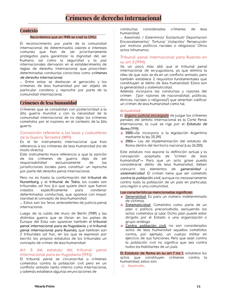 Crimines en El Derecho Intencional Publico (DHDC 2p) | PDF | Genocidios | Crímenes contra la ...
