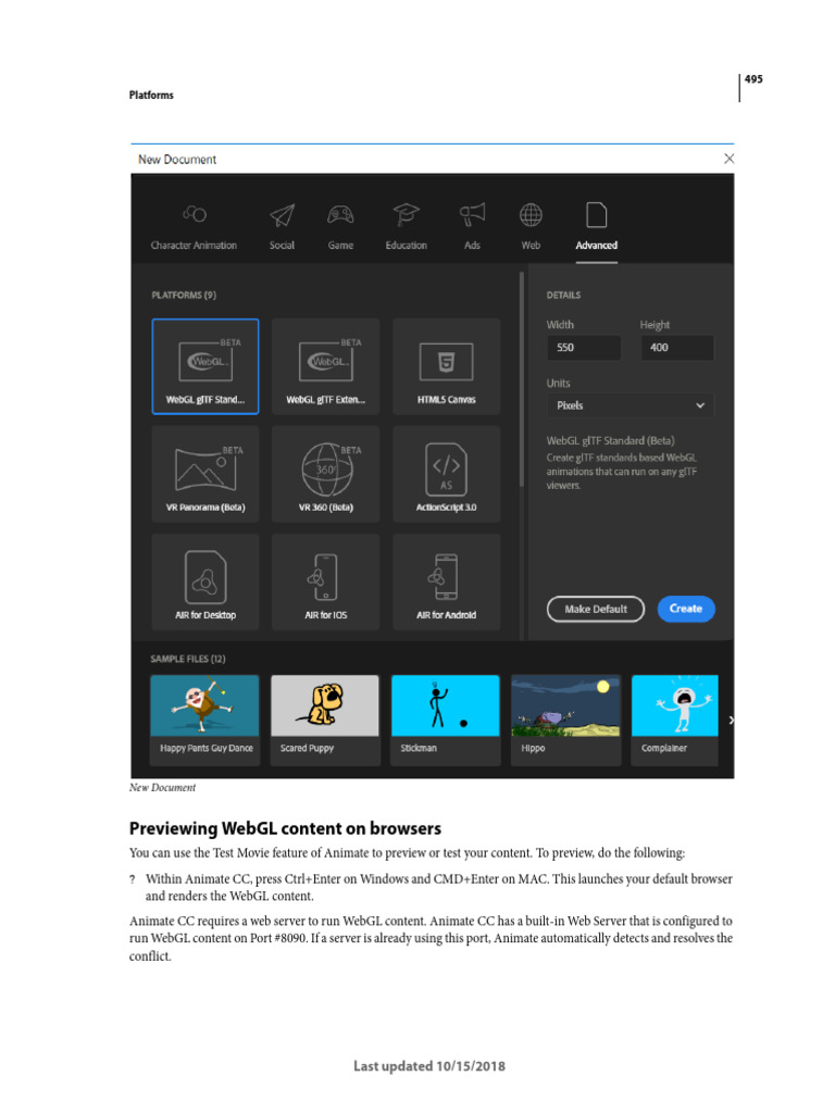 Previewing and Publishing WebGL in Animate | PDF | Ios | Adobe Air