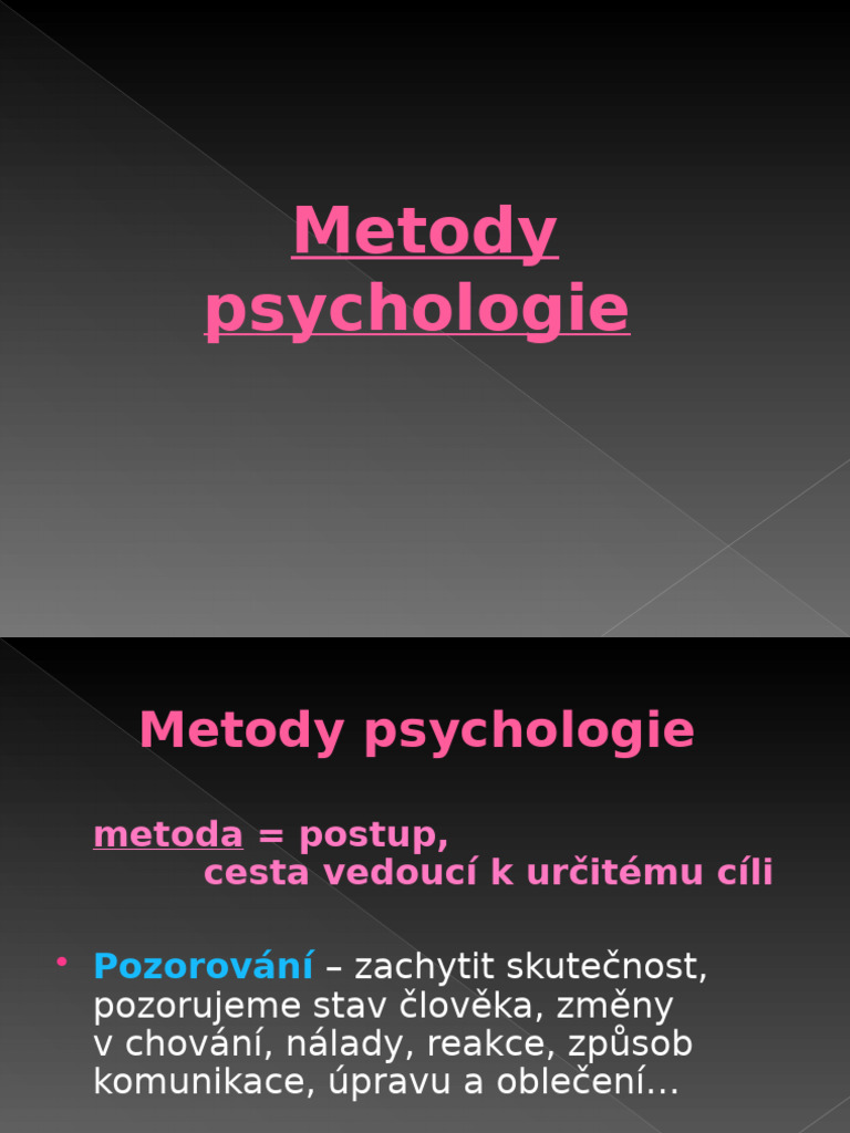 Metody Psychologie | PDF