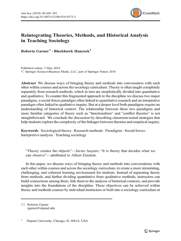 Reintegrating Theories | PDF | Sociology | Quantitative Research