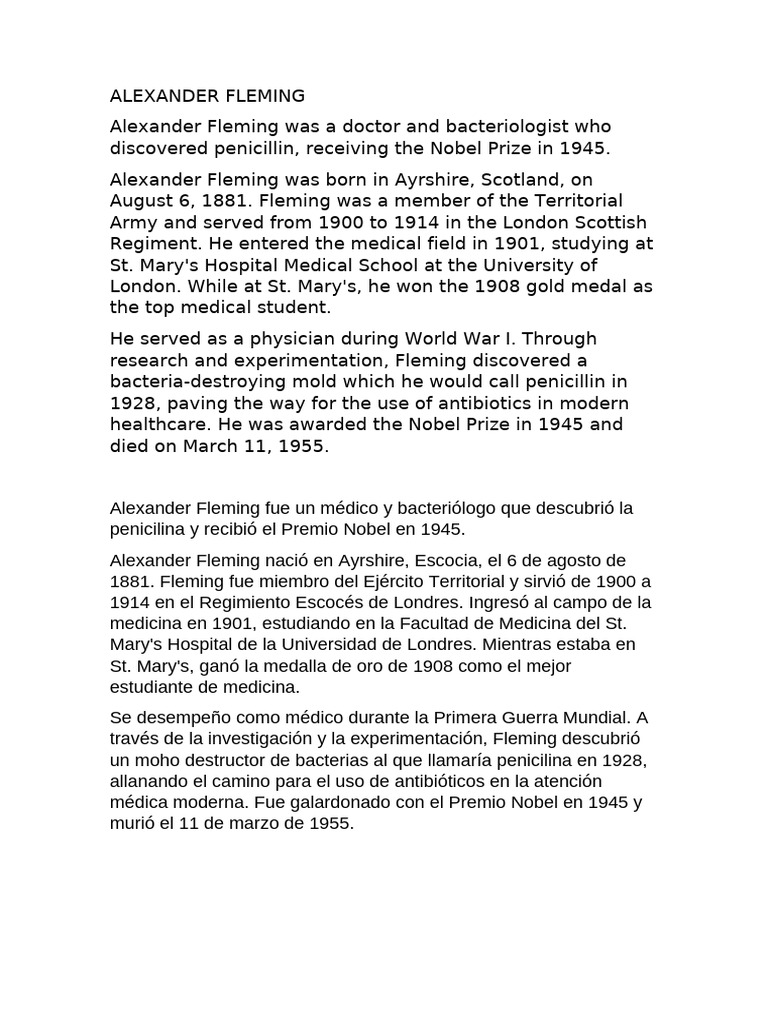 Alexander Fleming | PDF