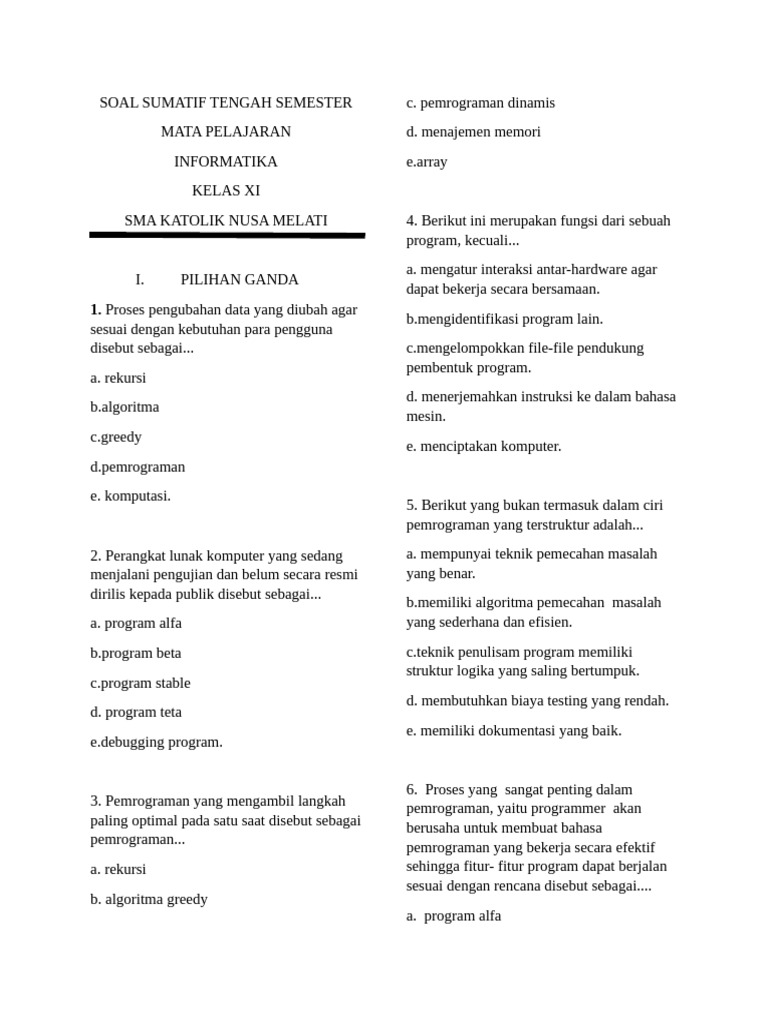 STS Informatika 11 Sma | PDF