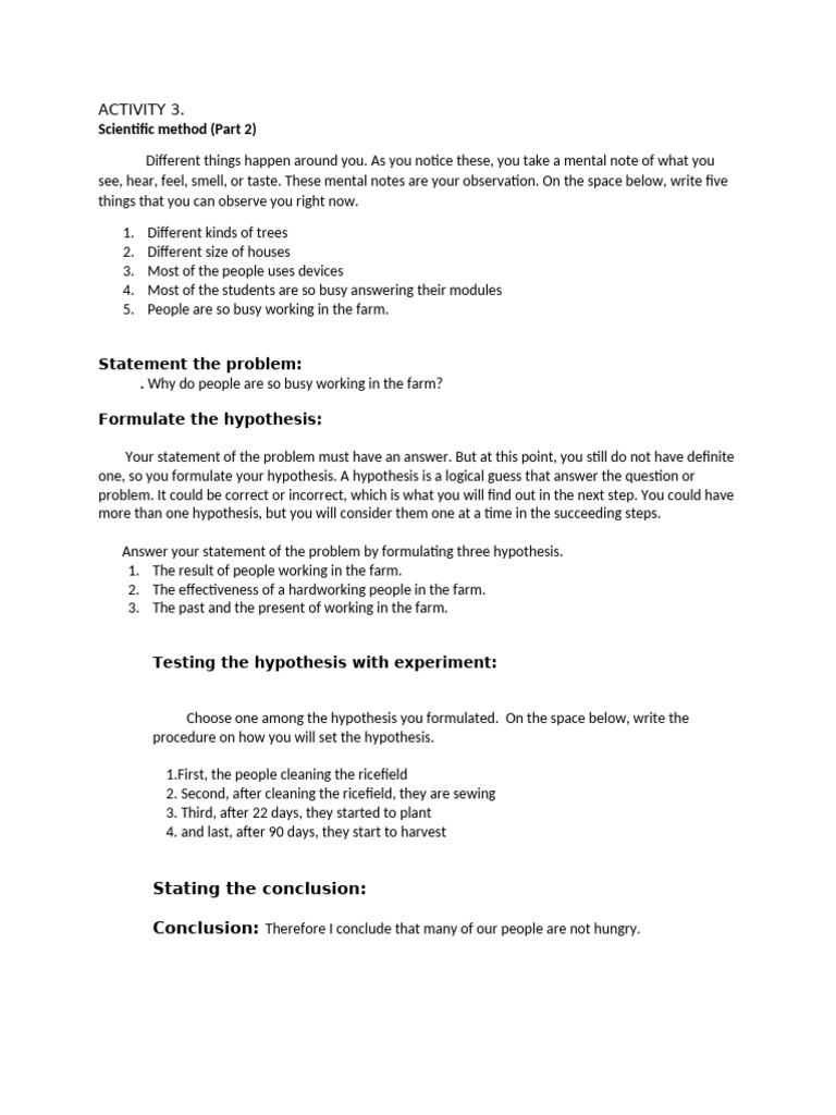 Sts Activity 3 | PDF | Wellness