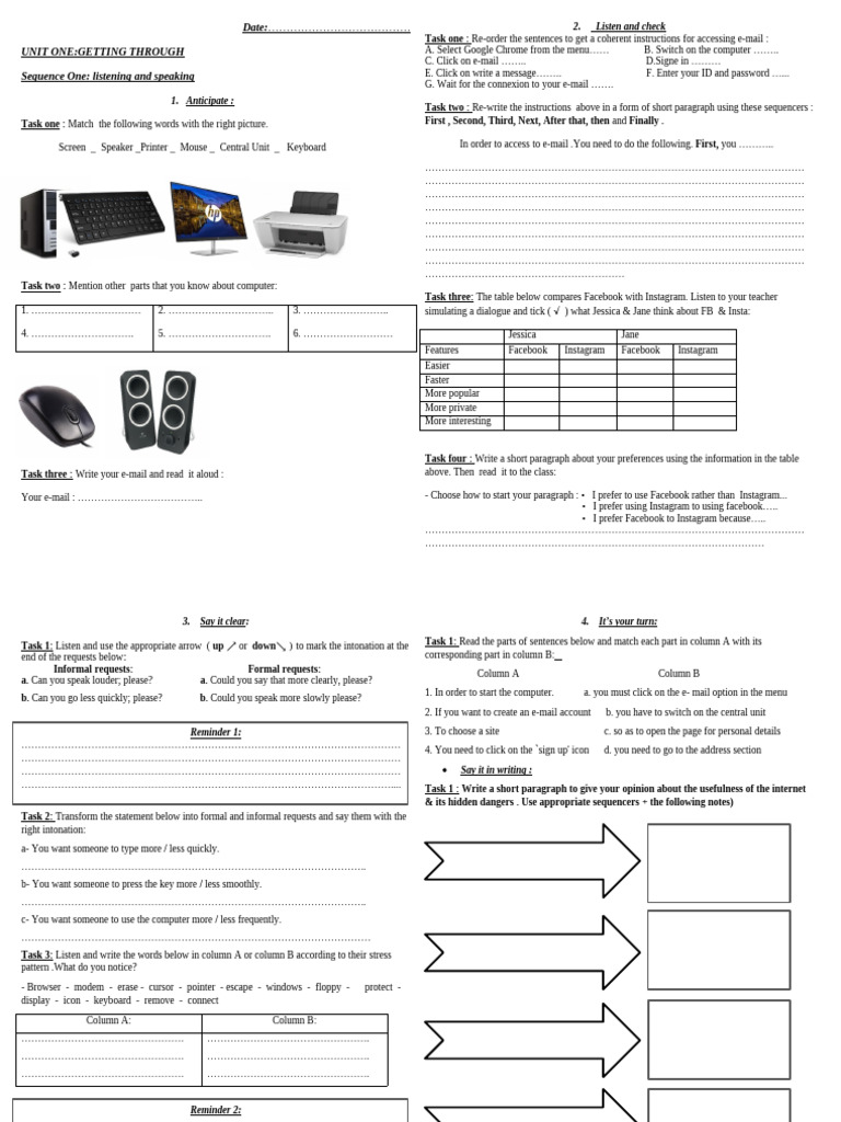 All The Unit 1 Getting Through As Handouts | PDF | Linguistic Morphology | Syntax