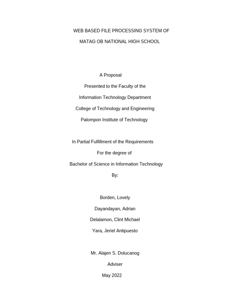 Web Based File Processing System of | PDF | Information Technology | Systems Engineering