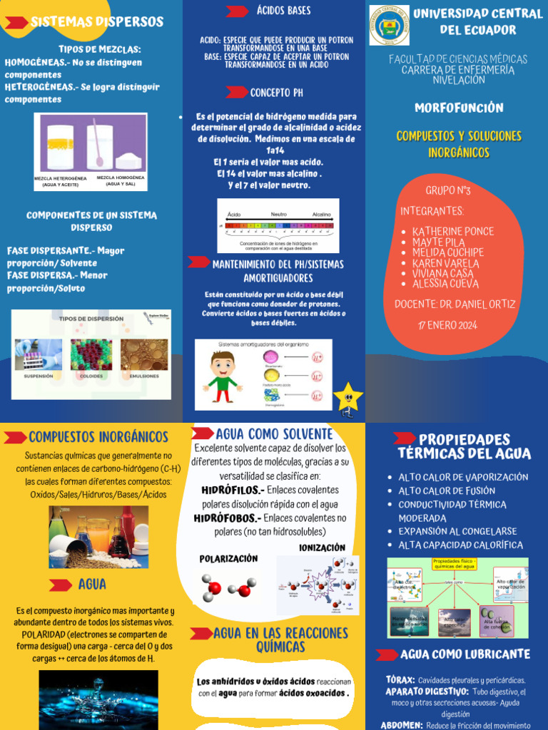 Tríptico sobre Ácidos y Bases | PDF | Ácido | Agua