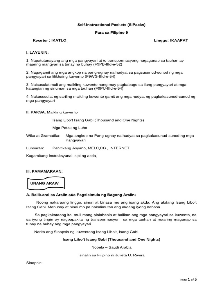 q3 Filipino 9 Week 4 | PDF