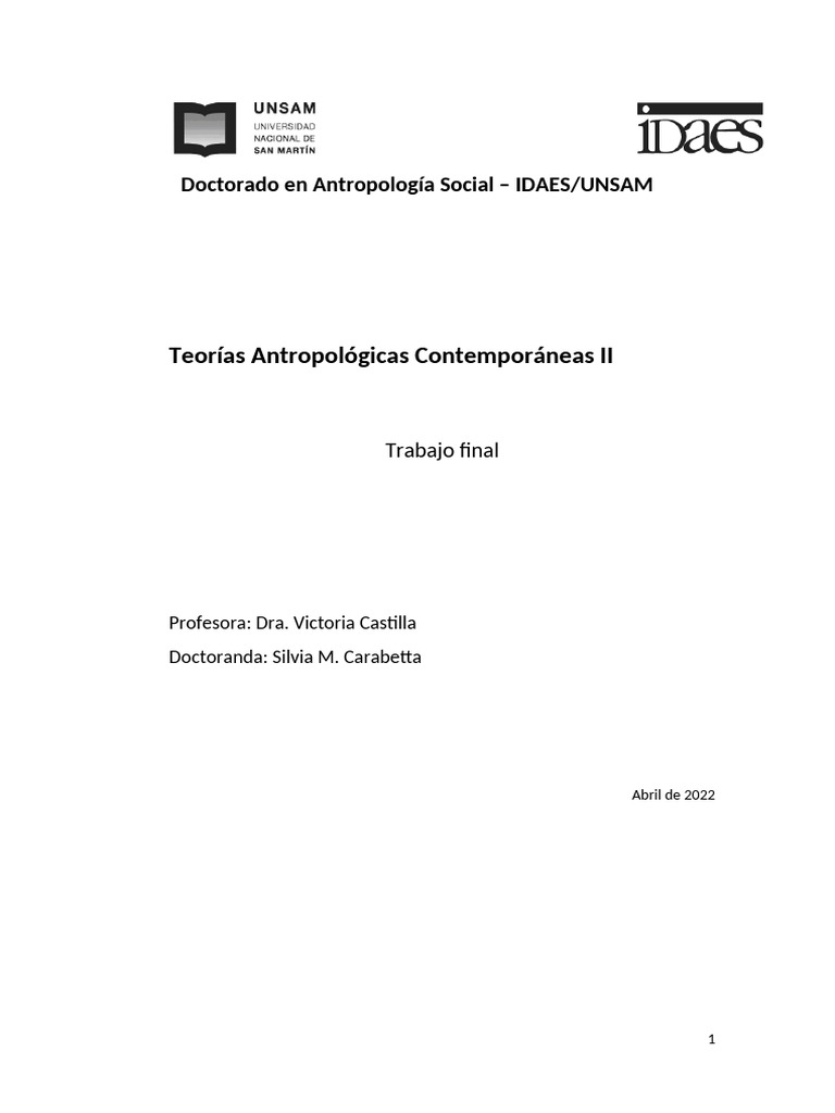 CARABETTA TAC II Castillo | PDF | Experiencia | Trabajo Social