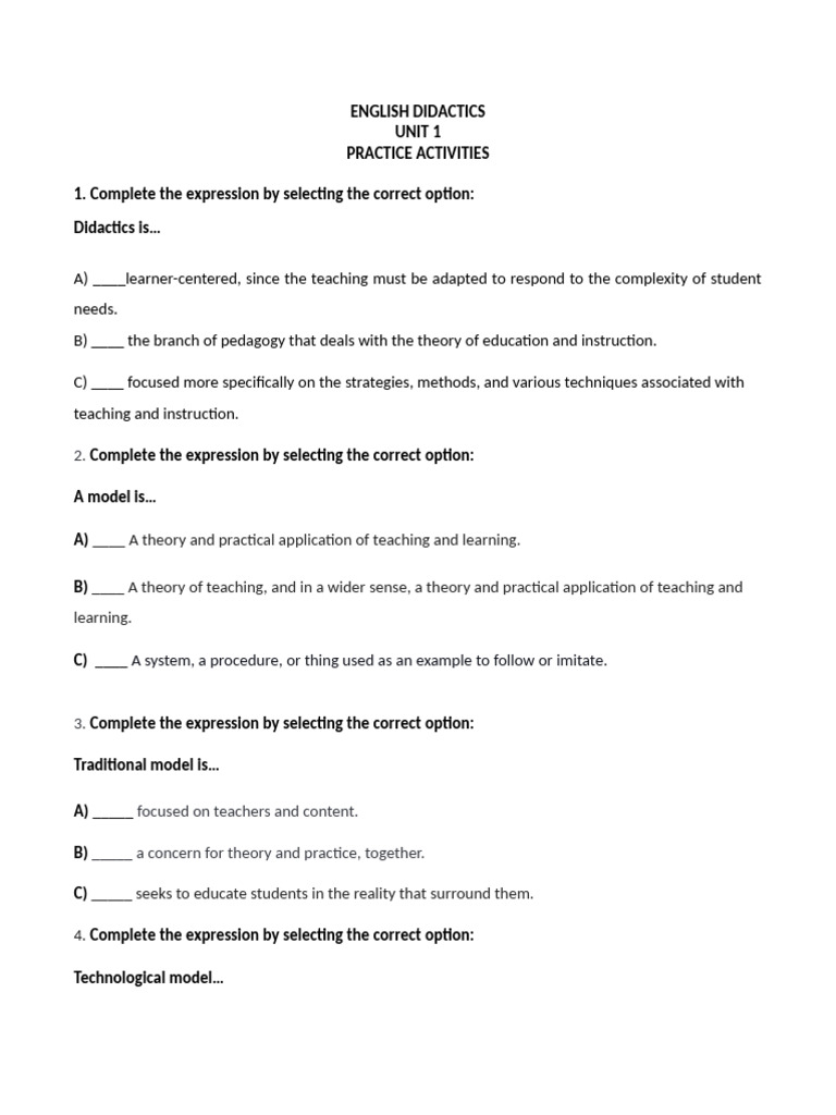 Practice Activities. | PDF | Methodology | Theory