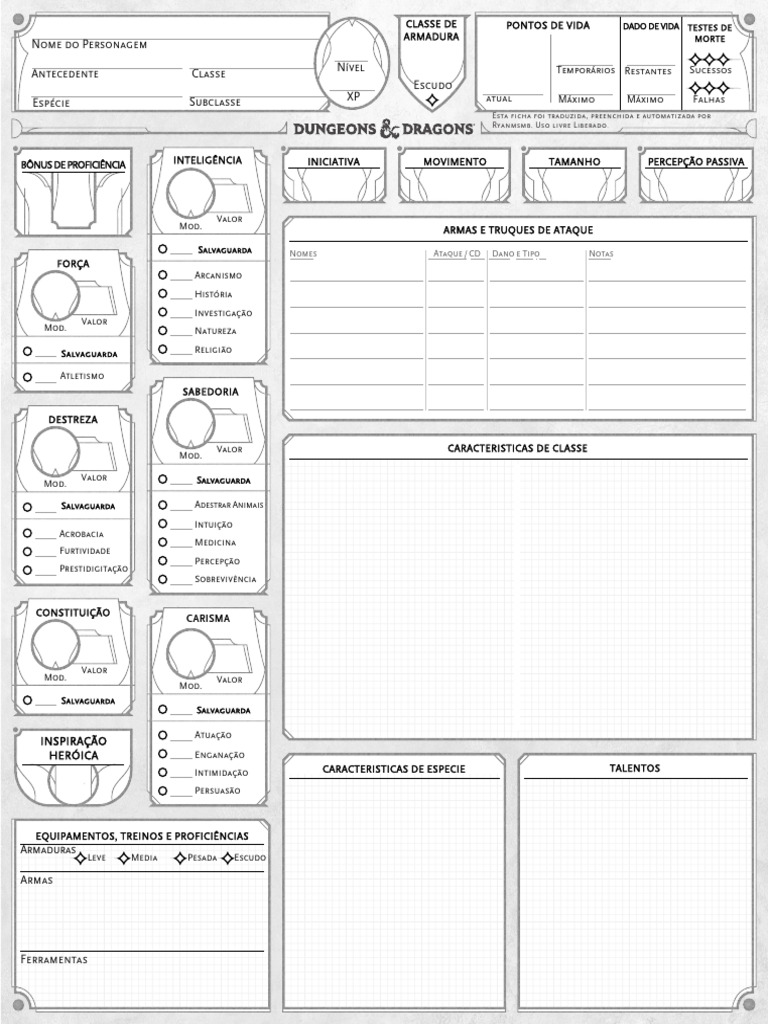 Ficha D&D 5e 2024 Automática | PDF | Dungeons & Dragons (jogo)
